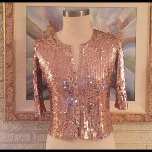 Boston Proper | Sweaters | Boston Proper Rosegold Sequin Cardigan Szs ...